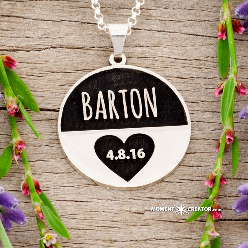 Custom Engraved Love Necklace - Custom Round Love Necklace - Design ...