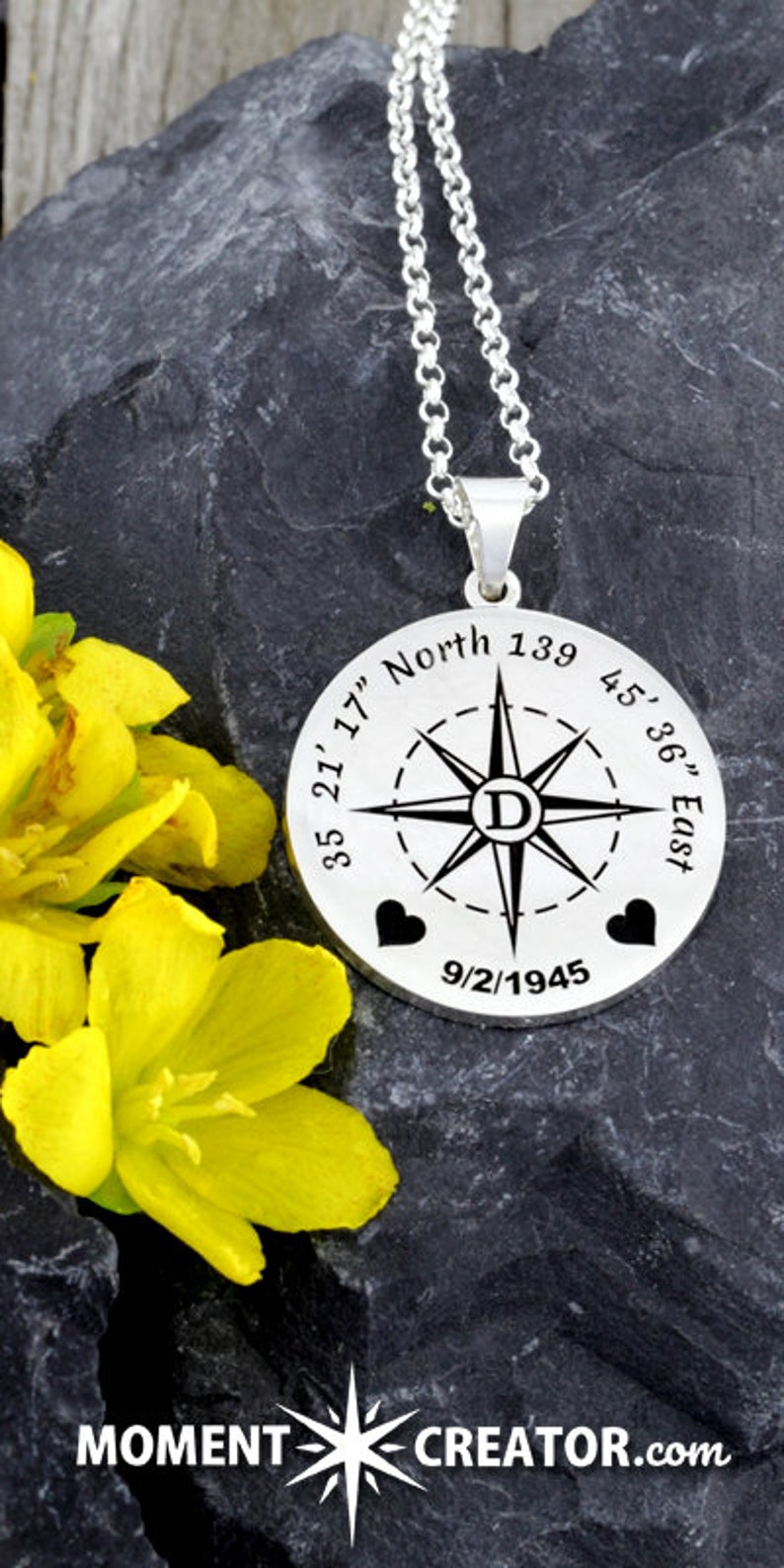 Geographic Coordinate Necklace GPS Coordinates Coordinate - Etsy