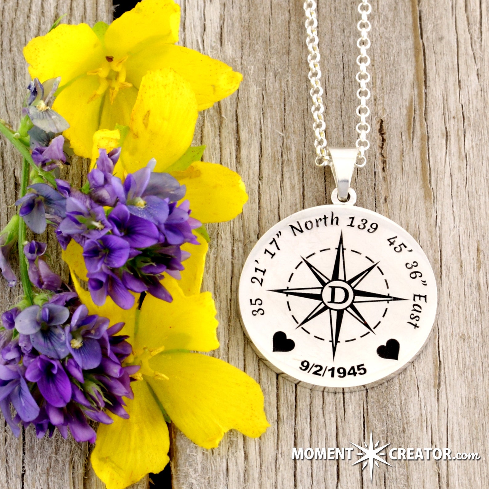 Geographic Coordinate Necklace GPS Coordinates Coordinate - Etsy