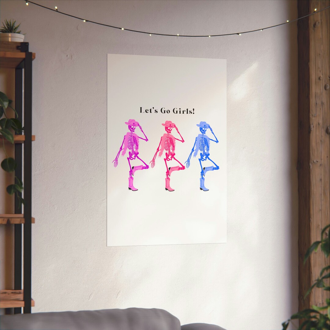 Let's Go Girls: Dancing Colorful Skeletons Poster Print - Etsy