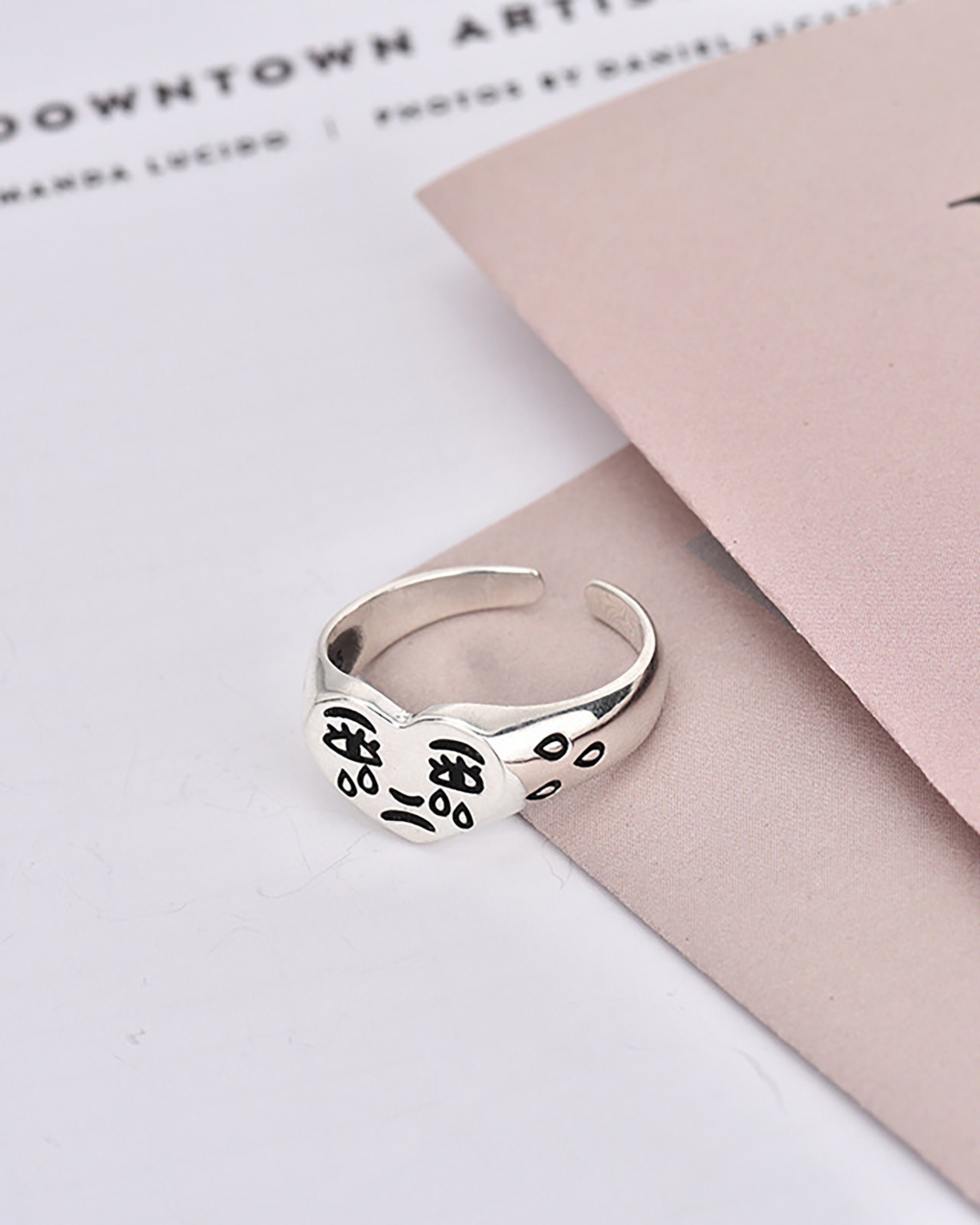 Crying Heart Ring Sad Ring Tears Ring Broken up Ring - Etsy