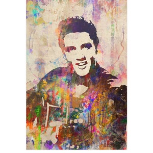 Elvis Watercolor Satin Poster 20 X 30 Elvis, Graceland, Memphis ...