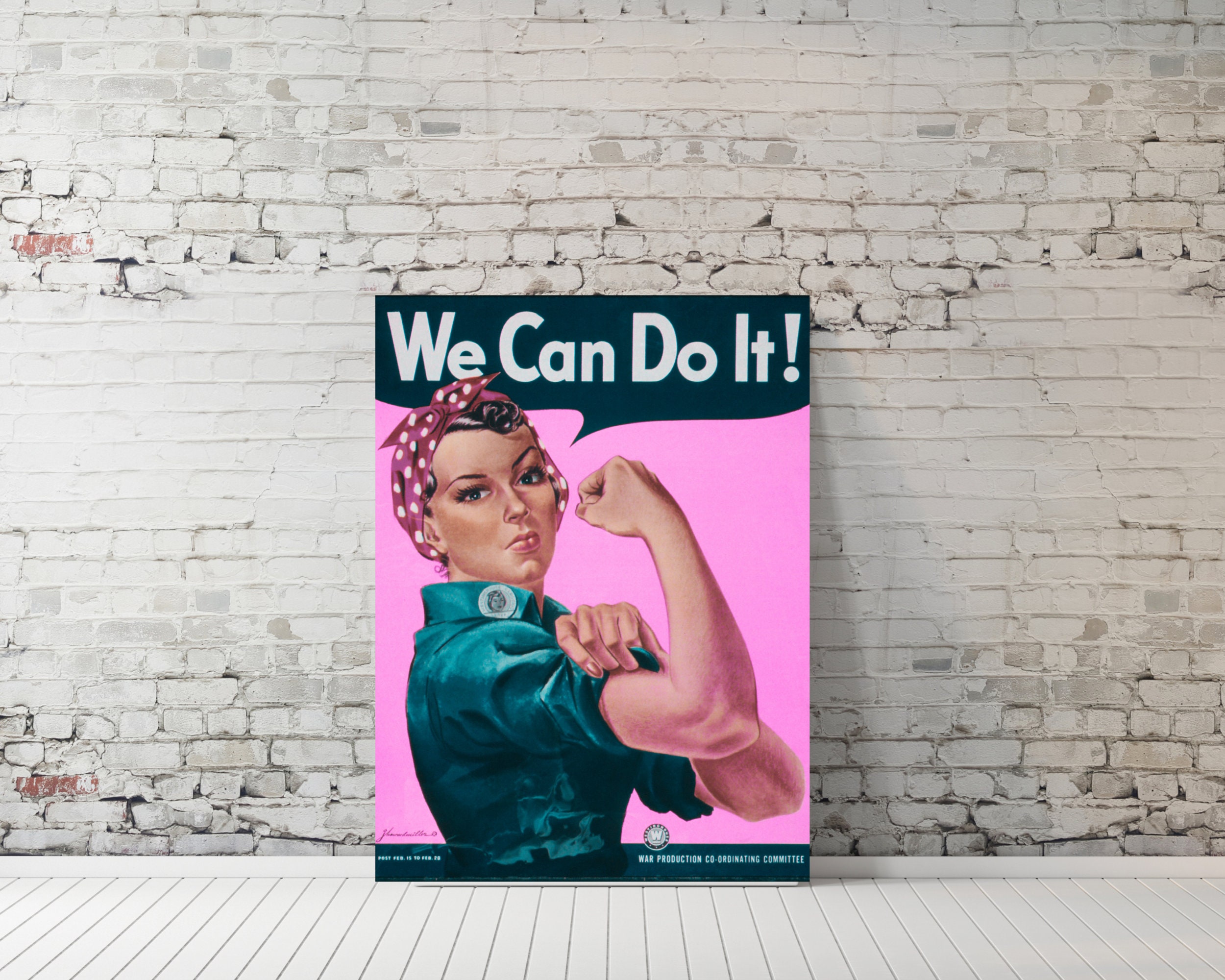 Pink Rosie the Riveter We Can Do It Art Poster, Print, Wall Art ...
