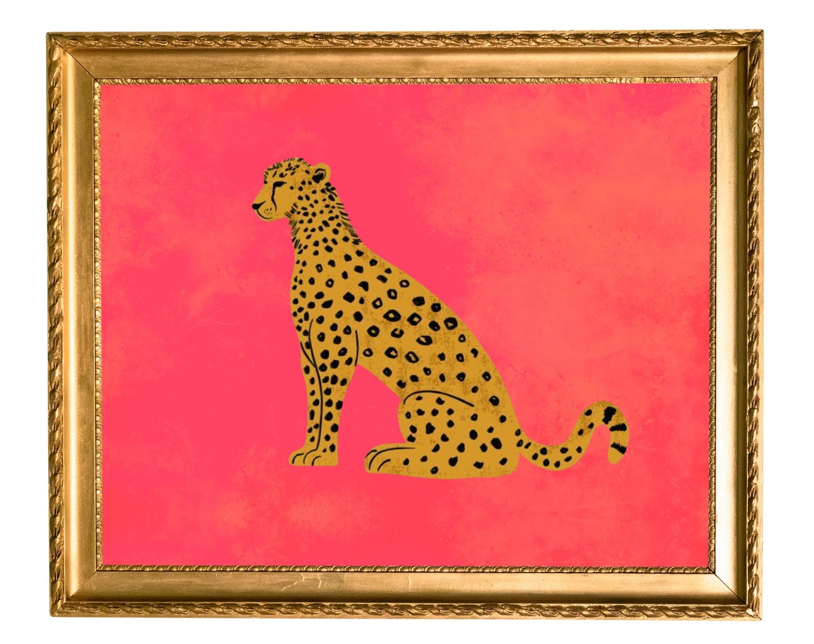 Set of 2 Chinoiserie Leopard Art Prints, Pink, Glam, Nursery, Feminine ...