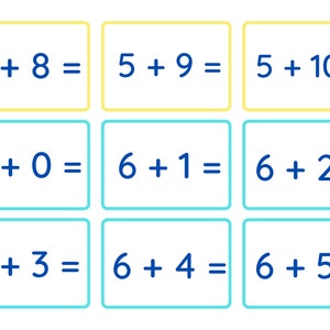 120 Addition Flashcards 0-10; Digital, Printable - Etsy