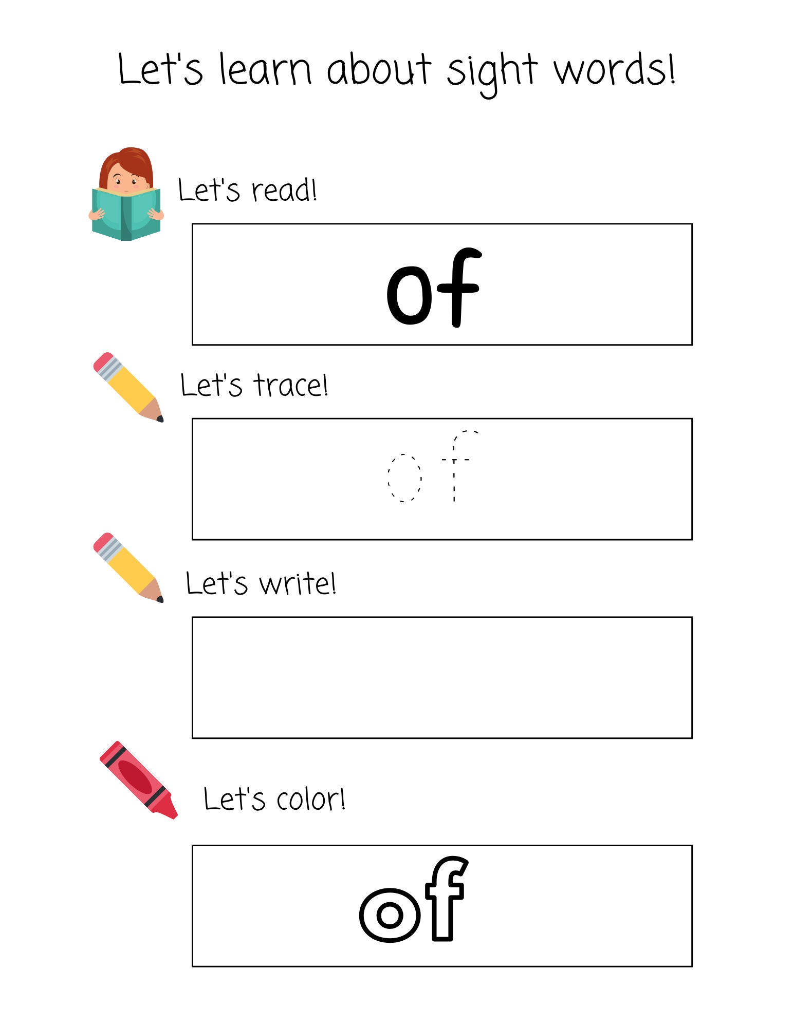 Printable FRY 100 Sight Words Printable Writing Practice Sheets Back to ...