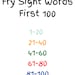 Printable Flashcards; Fry 100 Sight Words - Etsy