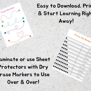 Bundle of Tracing Worksheets, Letters, Numbers, Shapes, Colors ...