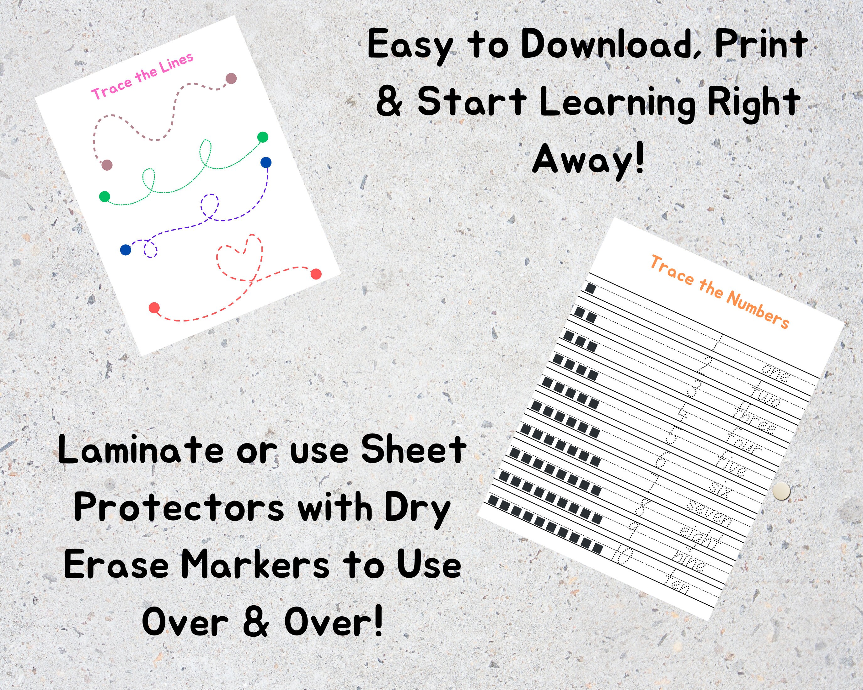 Bundle of Tracing Worksheets, Letters, Numbers, Shapes, Colors ...