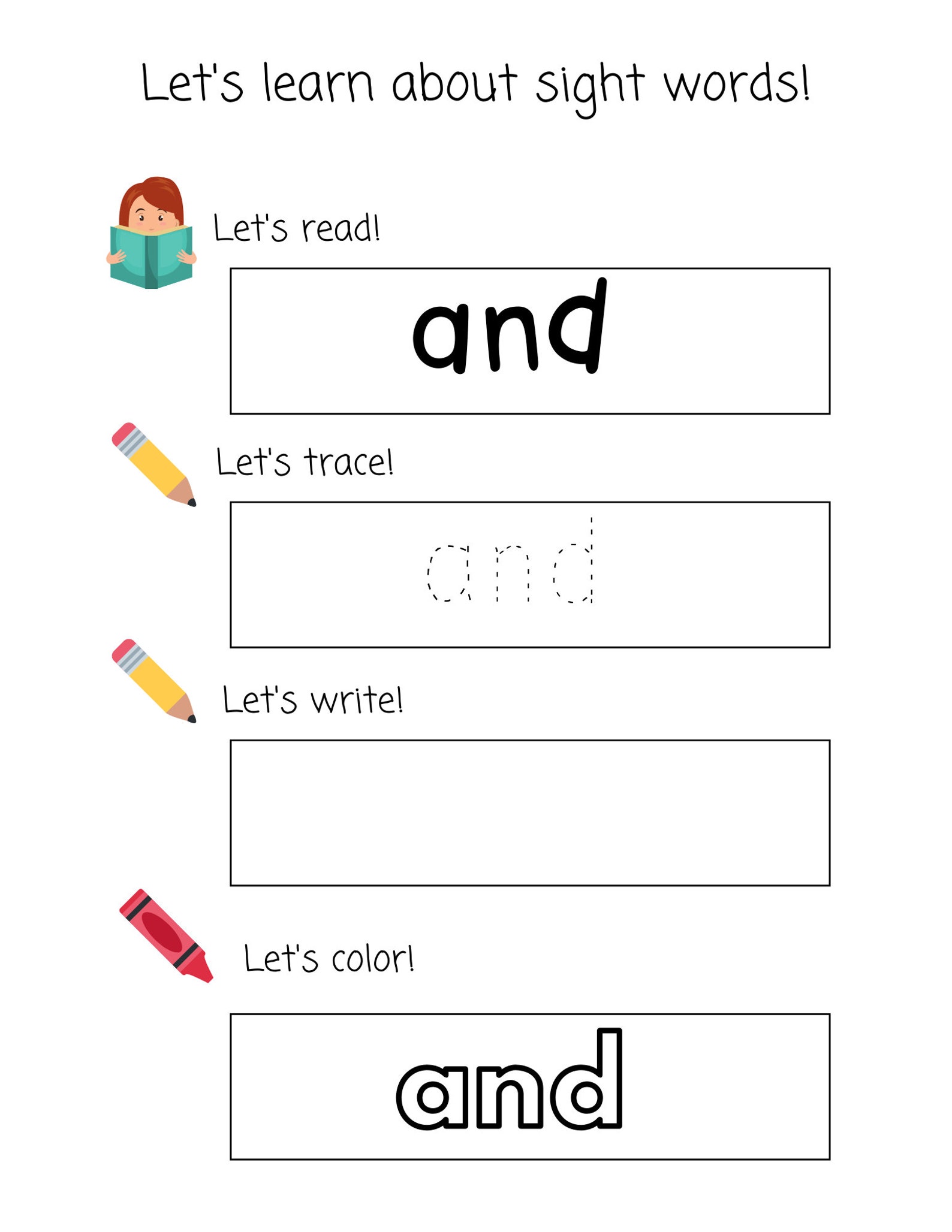Printable FRY 100 Sight Words Printable Writing Practice Sheets; Back ...