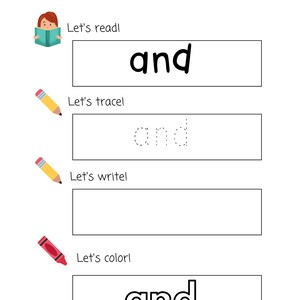 Printable FRY 100 Sight Words Printable Writing Practice Sheets; Back ...