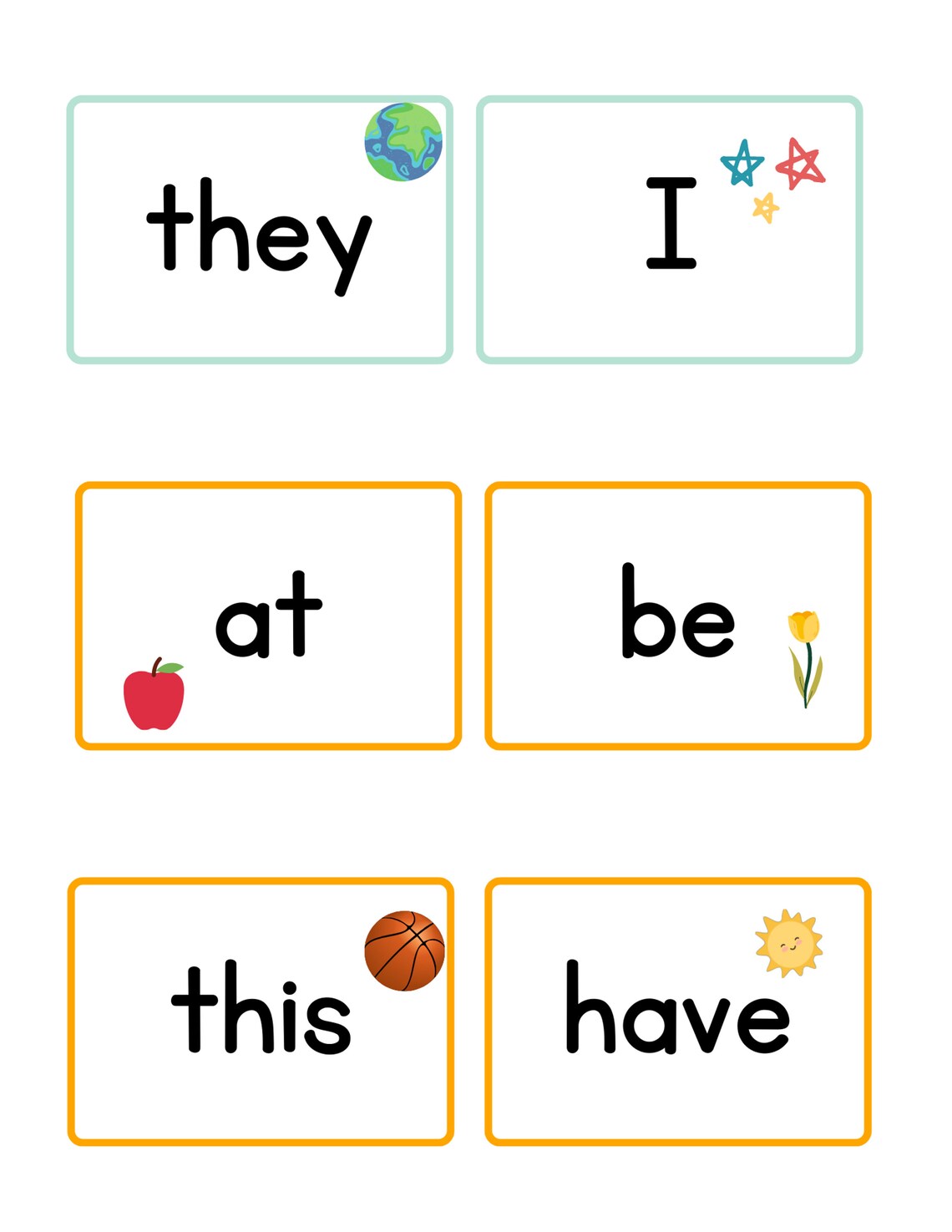 FRY 100 Sight Word Flashcards; Printable; FRY First 100; Summer ...