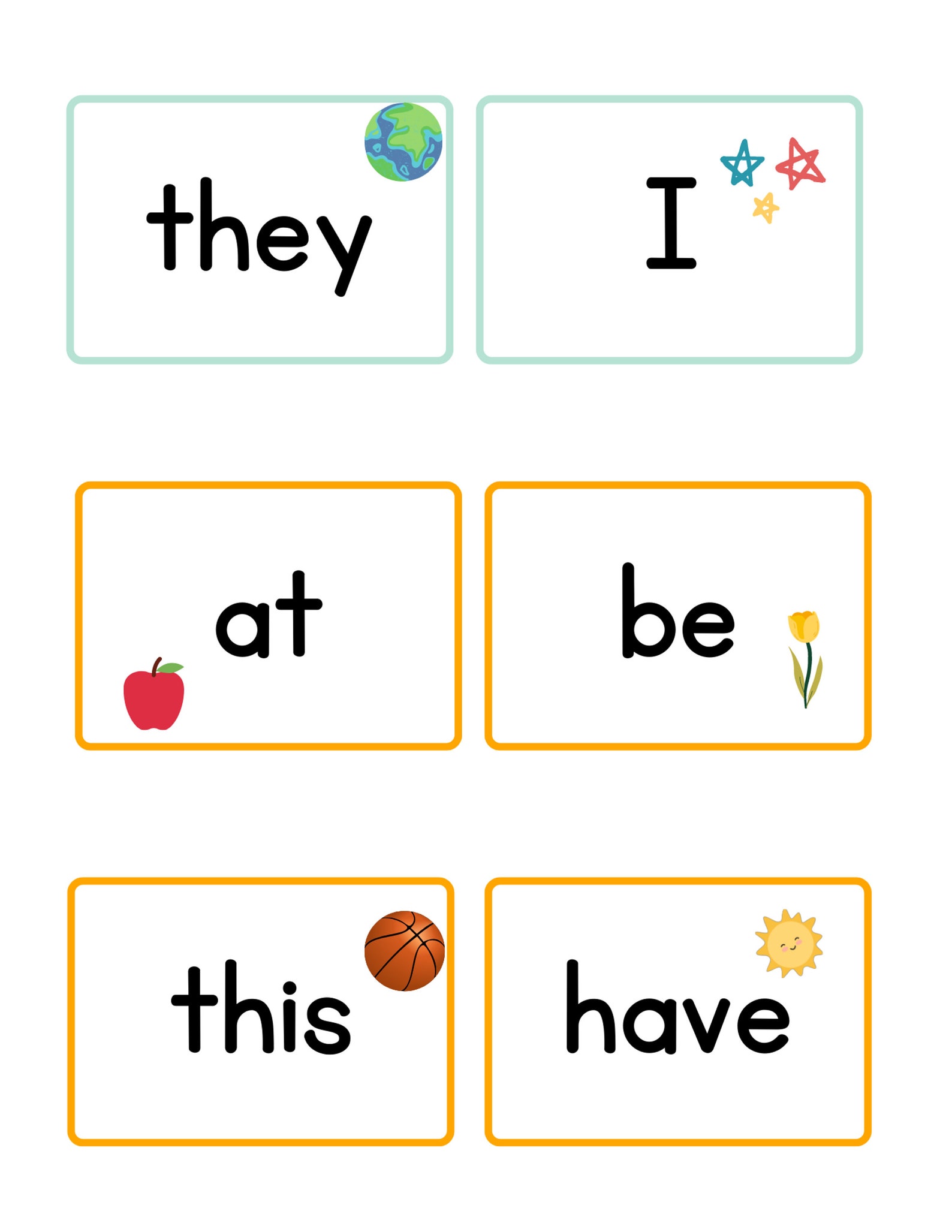 FRY 100 Sight Word Flashcards; Printable; FRY First 100; Summer ...