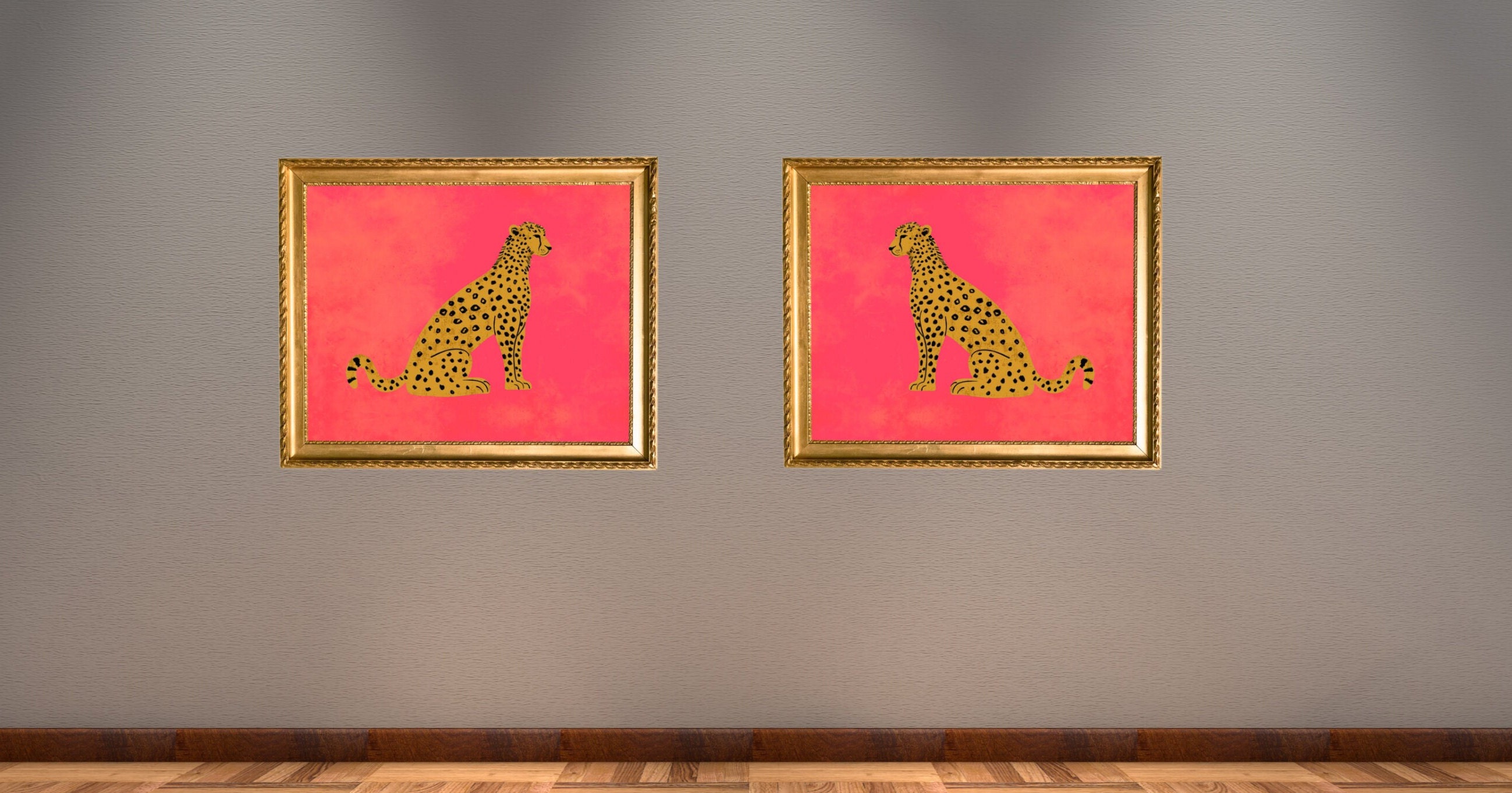 5 X 7 Set of 2 Chinoiserie Leopard Art Prints - Etsy