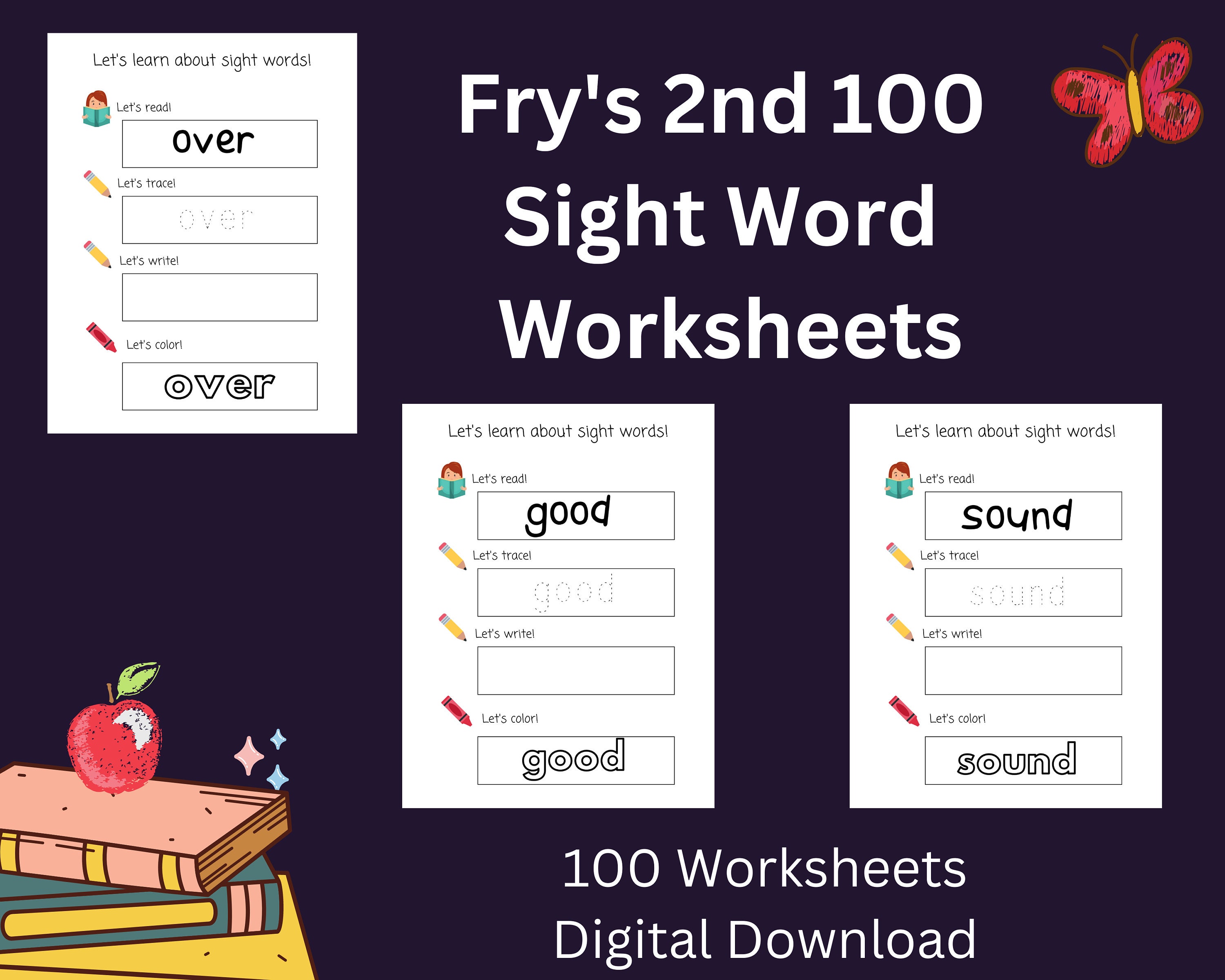Fry's 2nd 100 Sight Words Printable Writing Practice Sheets ...