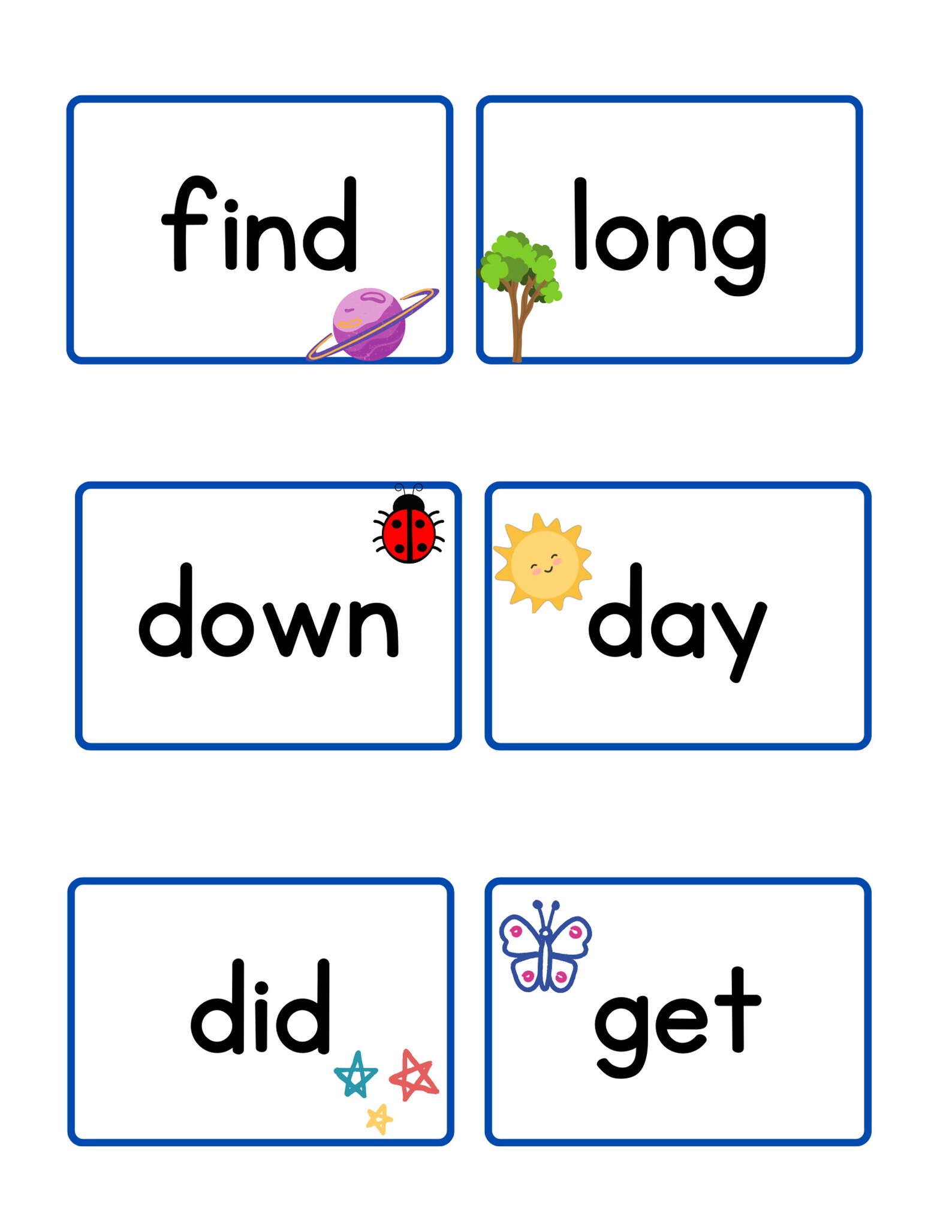 FRY 100 Sight Word Flashcards; Printable; FRY First 100; Summer ...