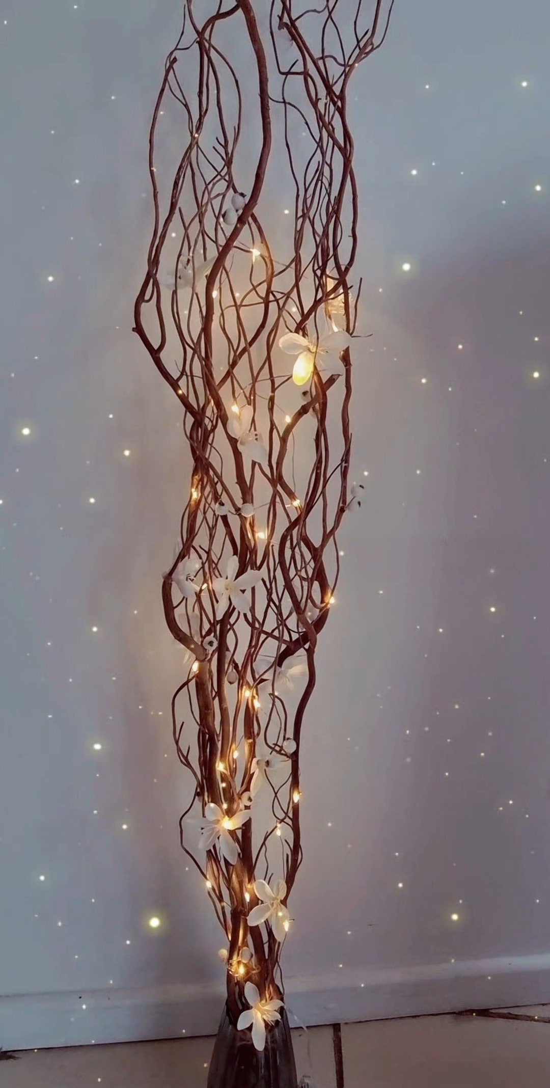 White Blossom Twig Lights Battery Blossom Branches Twigs - Etsy