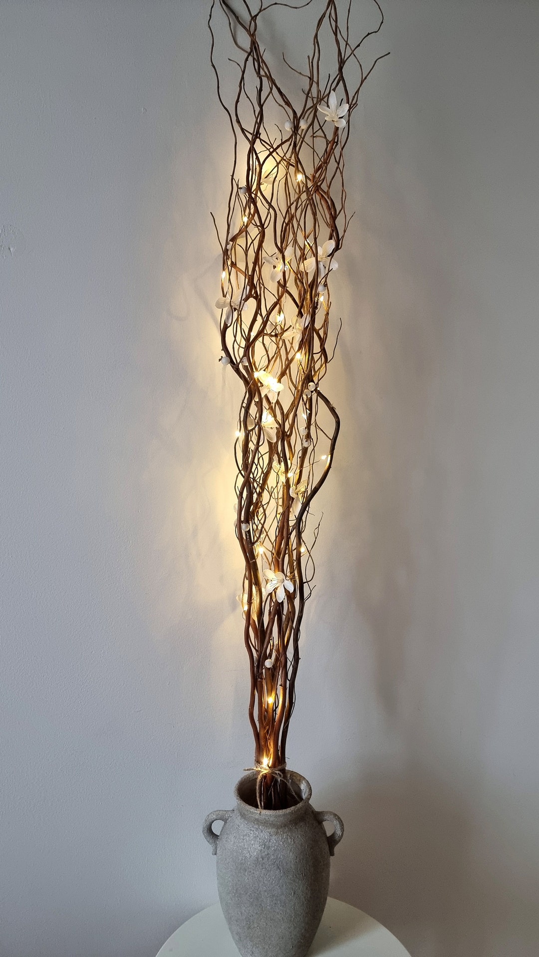 White Blossom Twig Lights| Battery| Blossom Branches | Twigs| Home ...