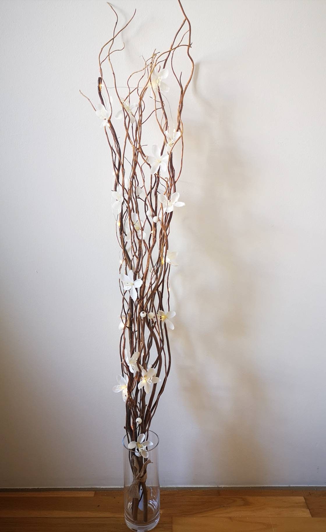White Blossom Twig Lights Battery Blossom Branches Twigs - Etsy