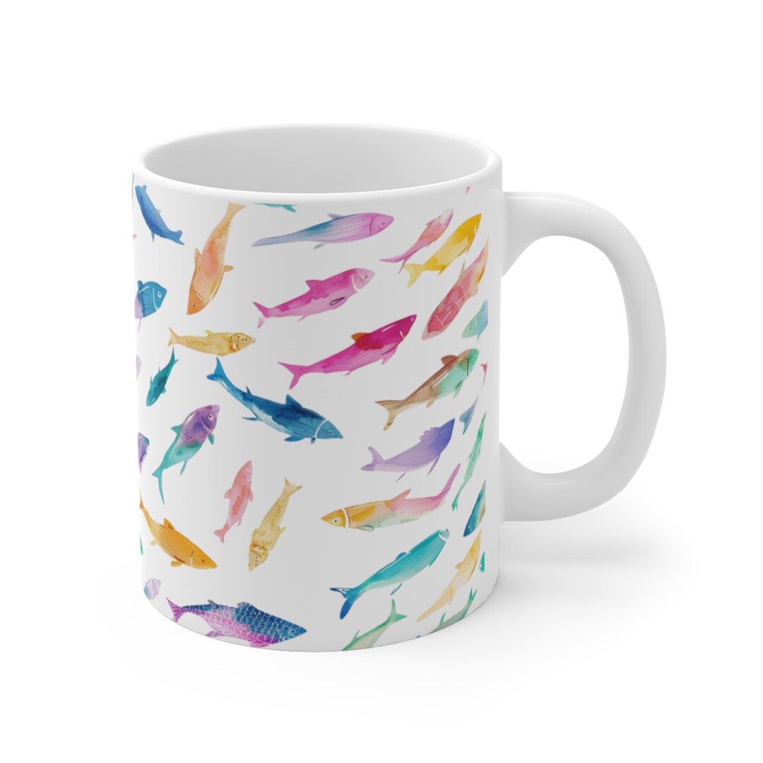 Ocean Fish Mug Tropical Fish Gift Aquarium Sea Life Coral Reef Rainbow ...