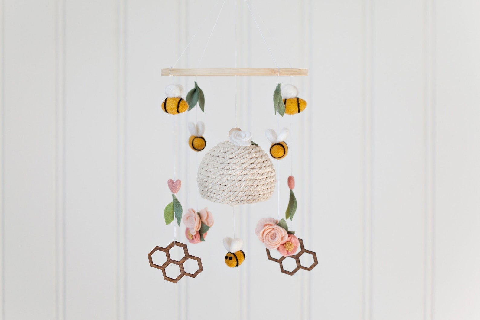 Garden Bee Mobile Bumble Bee Mobile Beehive & Flowers Nursery Decor - Etsy