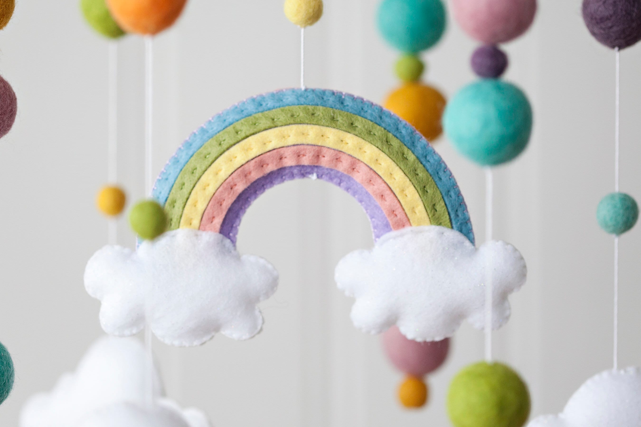 Pastel Rainbow Mobile - Felt Mobile - Rainbow Baby - Etsy