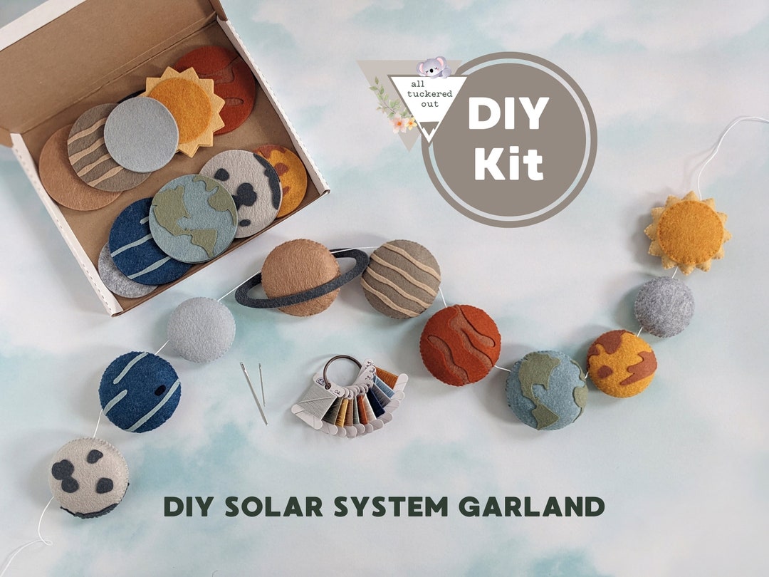 DIY Felt Solar System Garland Kit - Beginner Friendly Felt Craft Sewing ...