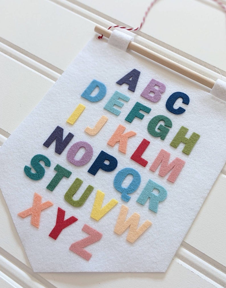 Rainbow Alphabet Felt Wall Hanging - Felt Banner - Teacher Wall Hanging ...