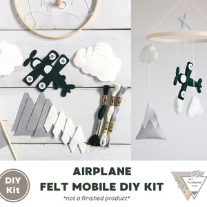 DIY Felt Airplane and Mountain Baby Mobile Kit - Beginner Felt Craft ...