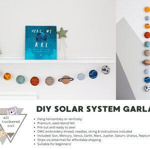 DIY Felt Solar System Garland Kit - Beginner Friendly Felt Craft Sewing ...