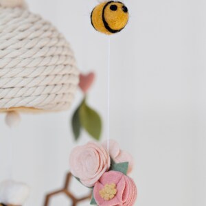 Garden Bee Mobile - Bumble Bee Mobile - Beehive & Flowers Nursery Decor ...