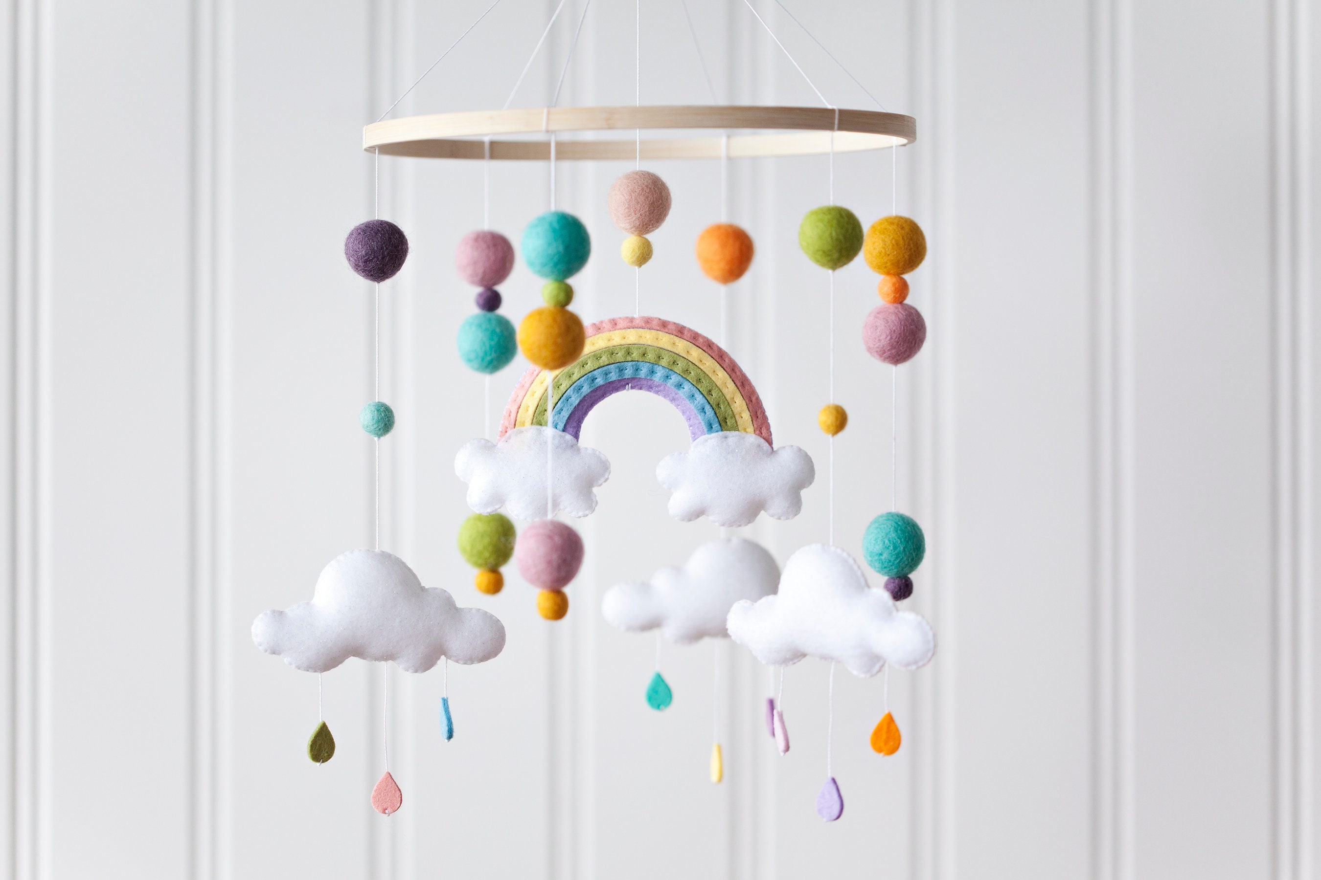 Pastel Rainbow Mobile - Felt Mobile - Rainbow Baby - Etsy