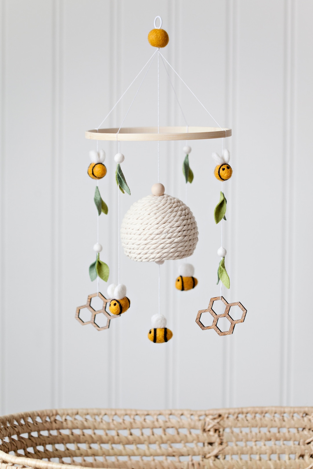 Felt Bumble Bee Mobile - Beehive & Bee Nursery Decor - Handmade Mobile ...