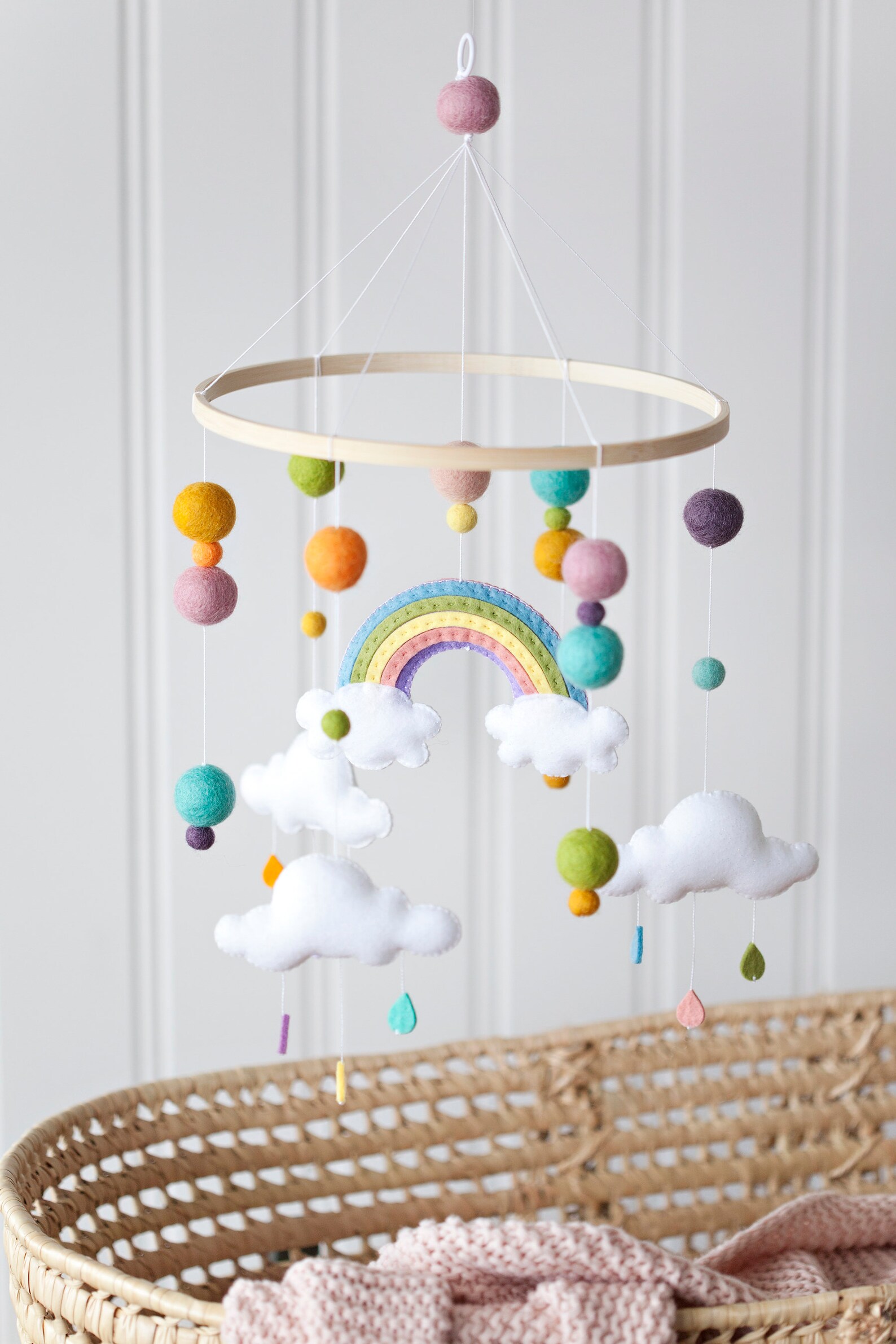 Pastel Rainbow Mobile - Felt Mobile - Rainbow Baby - Etsy