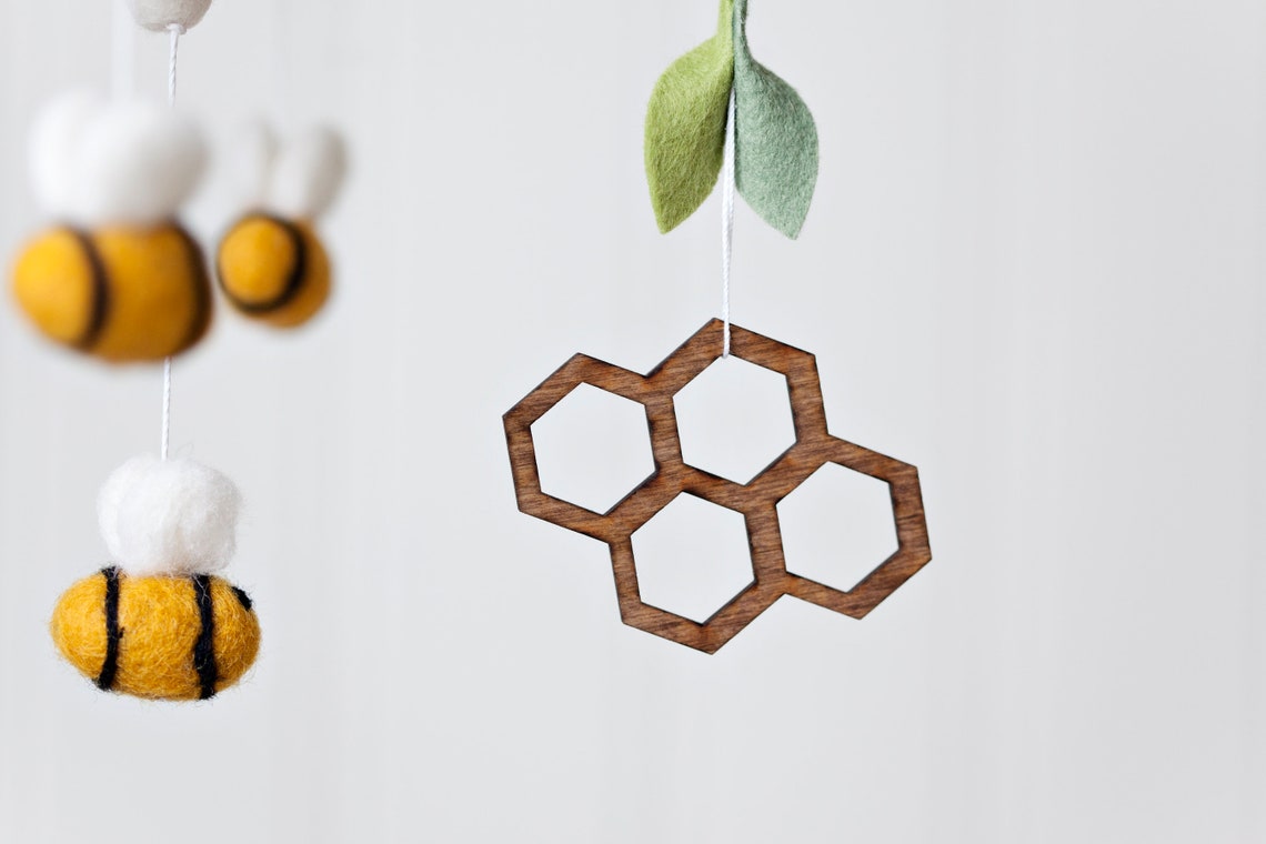Felt Bumble Bee Mobile Beehive & Bee Nursery Decor - Etsy