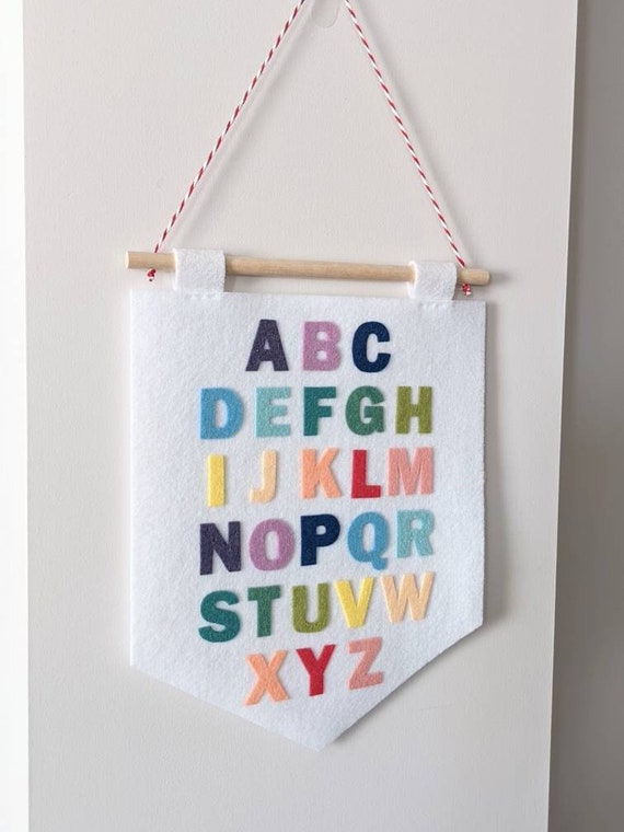 Rainbow Alphabet Felt Wall Hanging Felt Banner Teacher - Etsy