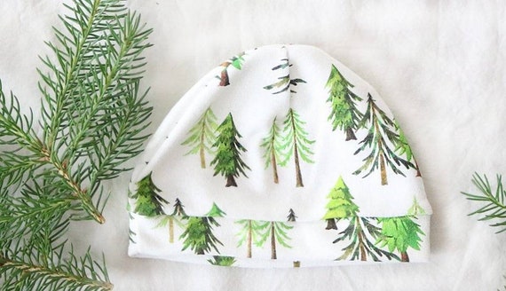 Pine Tree Beanie Baby Hat Baby Beanie Organic Cotton - Etsy