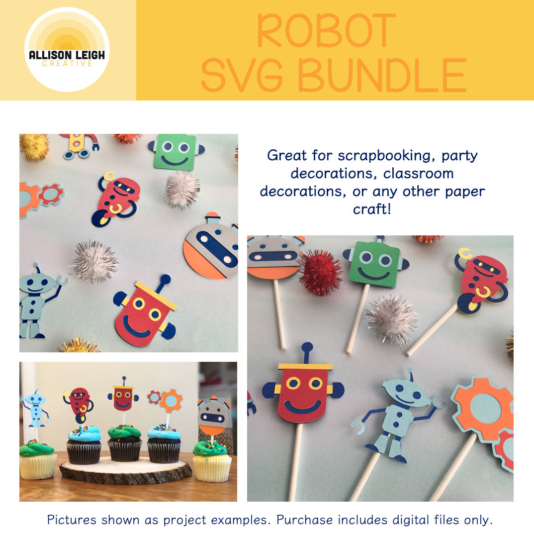 Robot SVG Bundle / SVG PNG Digital Instant Download / High-quality Cricut Bundle - Etsy UK