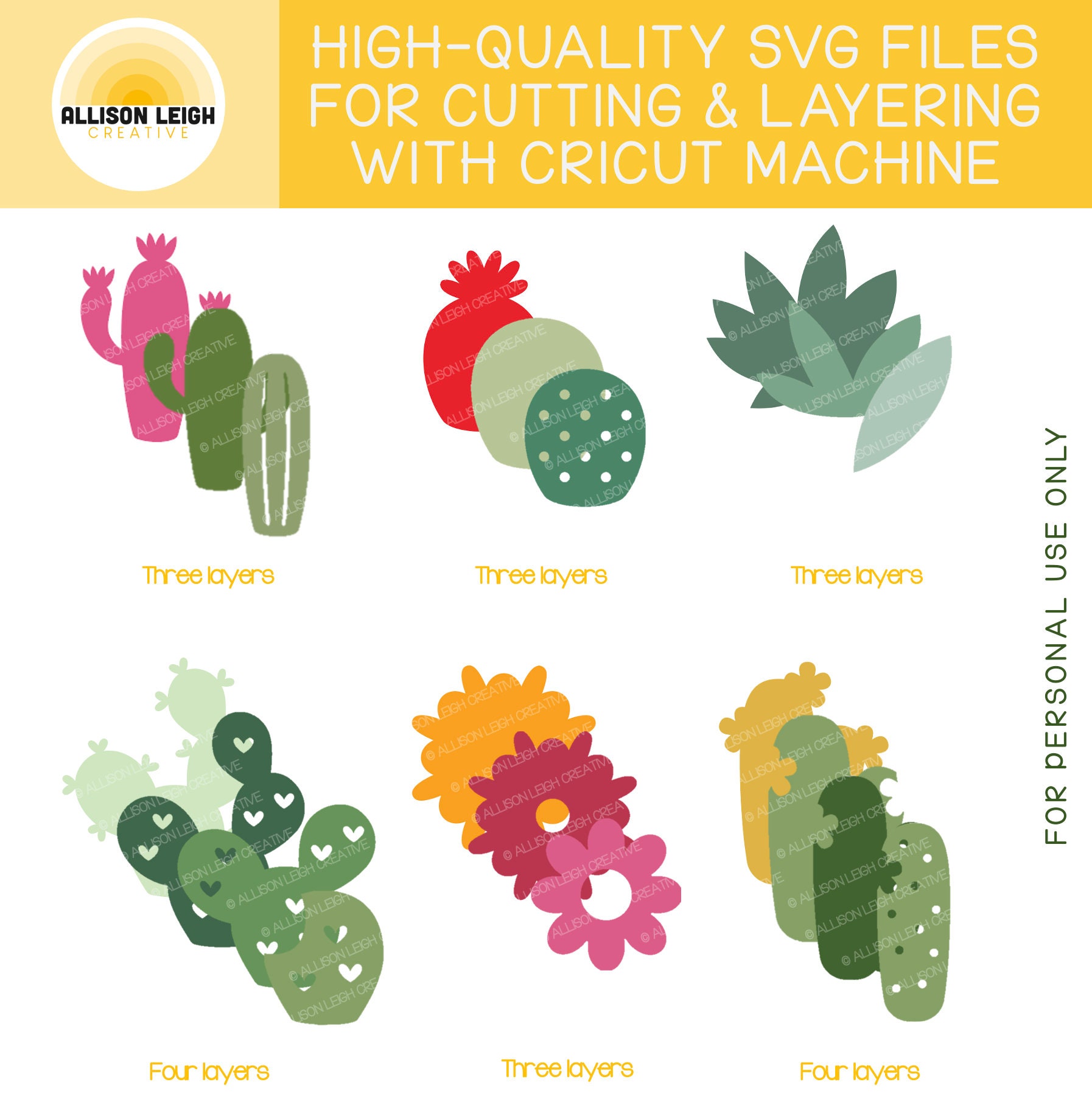 Desert Cactus SVG Bundle / SVG PNG Digital Instant Download / High ...