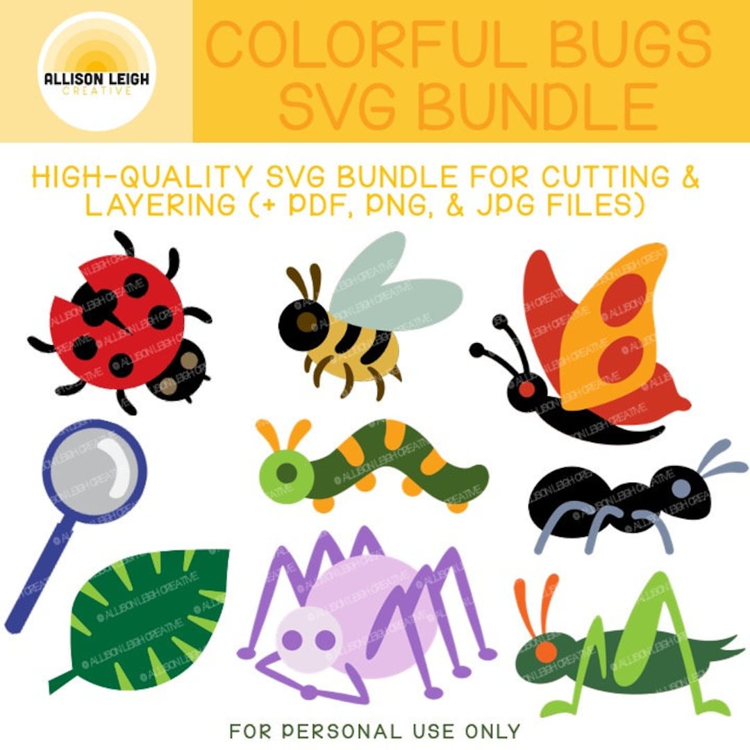Colorful Bugs SVG Bundle / SVG PNG Digital Instant Download / High ...
