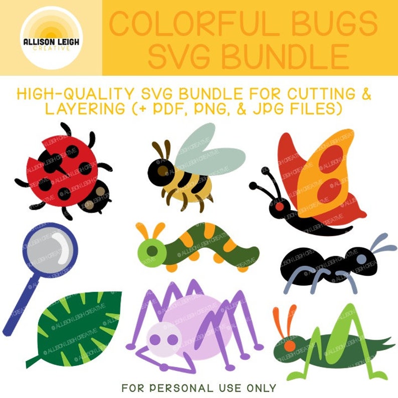 Colorful Bugs SVG Bundle / SVG PNG Digital Instant Download / High ...
