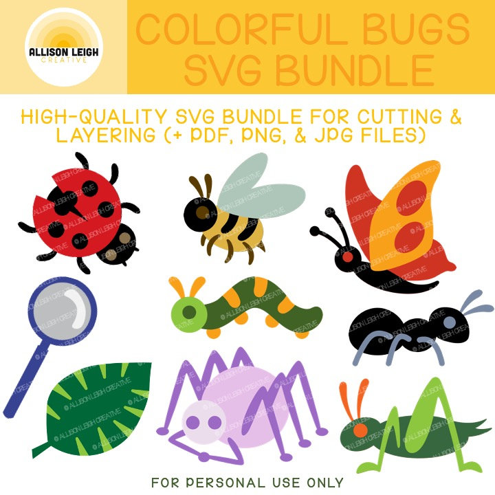 Colorful Bugs SVG Bundle / SVG PNG Digital Instant Download / High ...