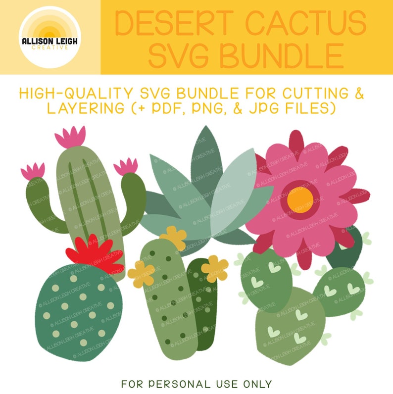Desert Cactus SVG Bundle / SVG PNG Digital Instant Download / High ...