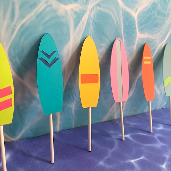 Surfboard Cupcake Toppers - Etsy