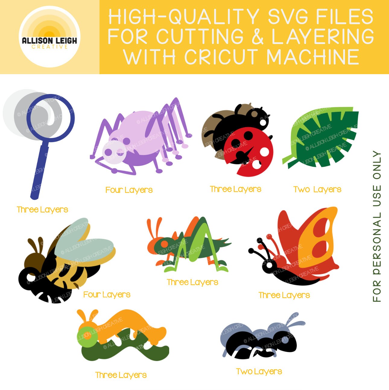 Colorful Bugs SVG Bundle / SVG PNG Digital Instant Download / High ...