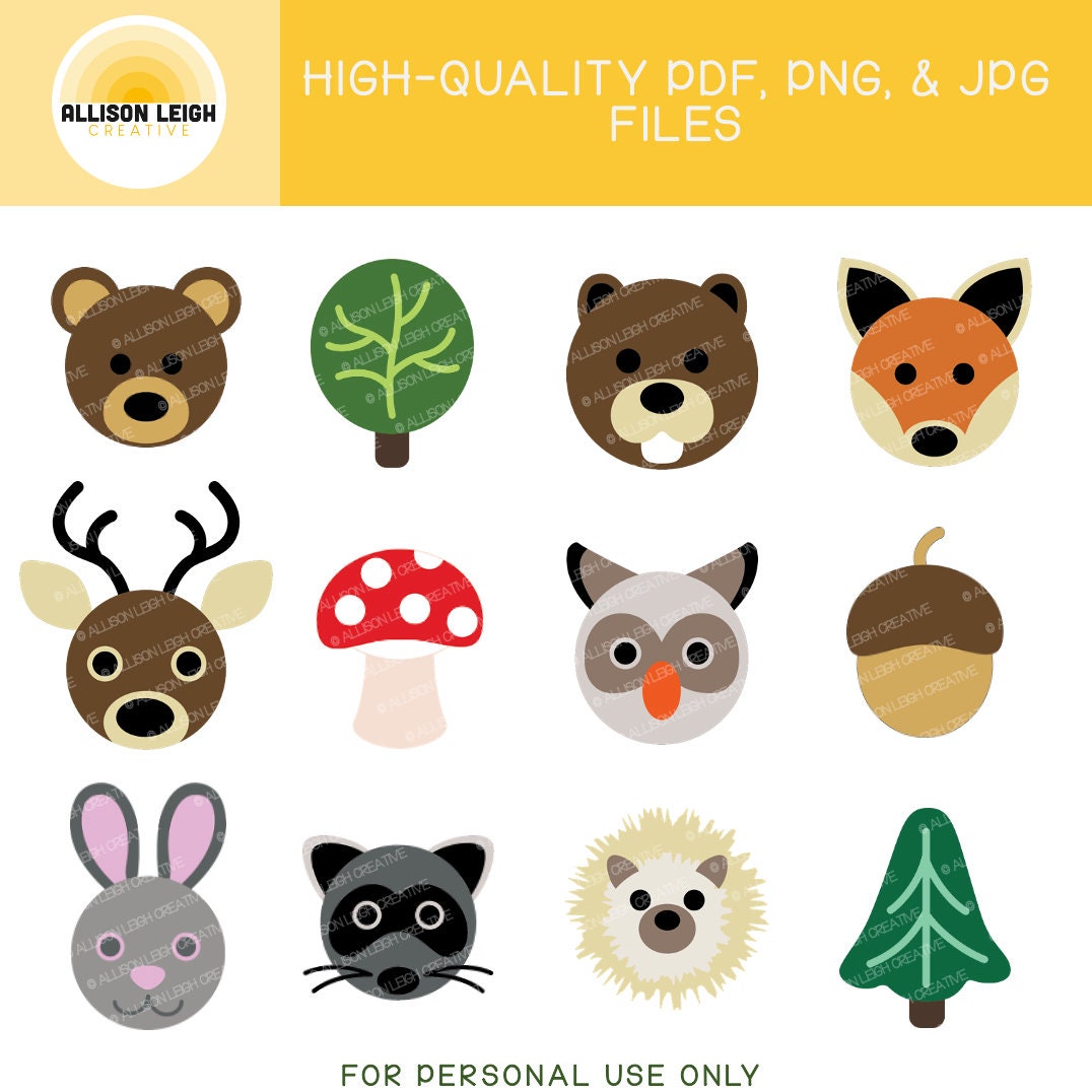 Woodland SVG Bundle / SVG PNG Digital Instant Download / High-quality ...