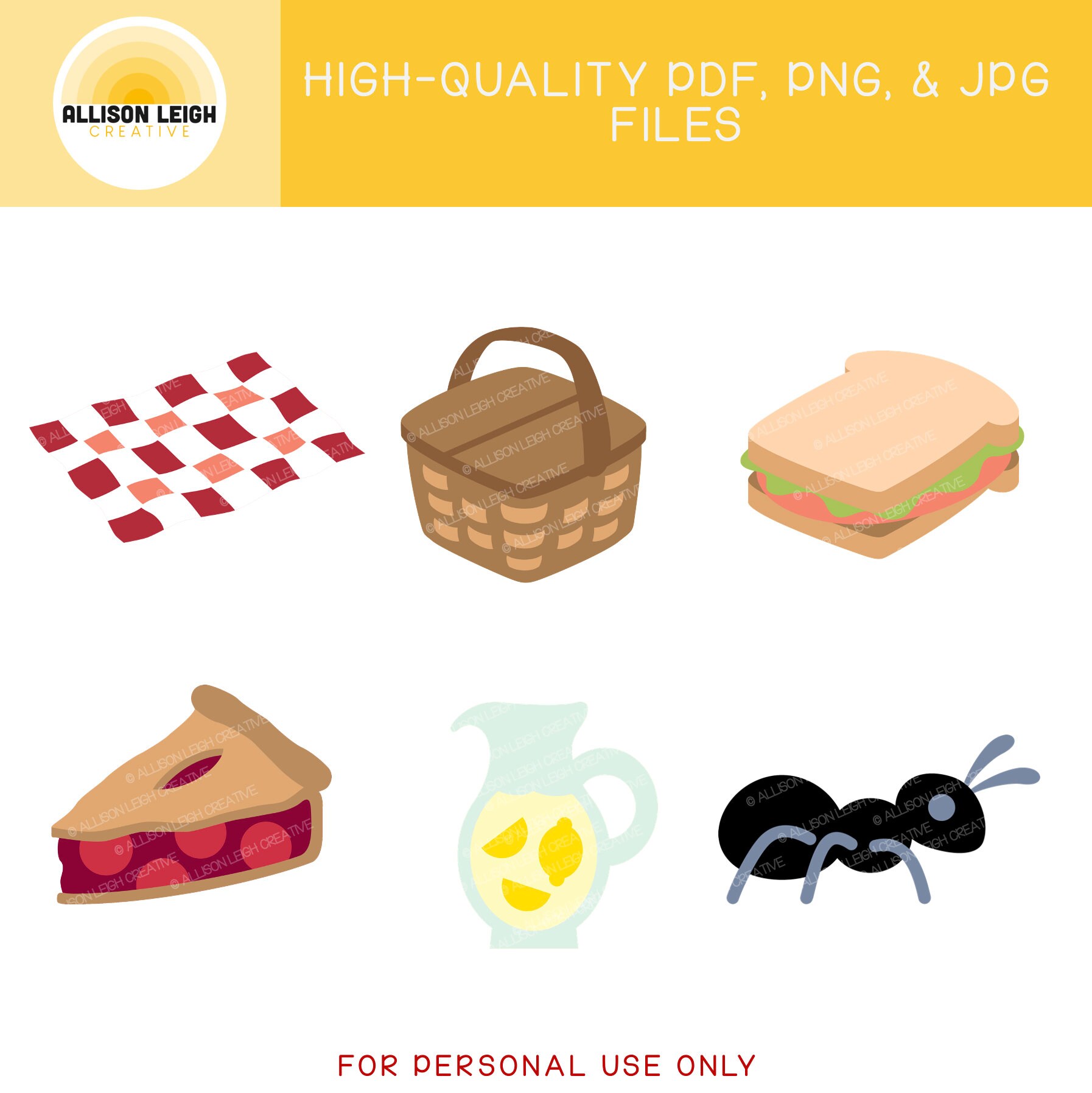 Picnic SVG Bundle / SVG PNG Digital Instant Download / High-quality ...