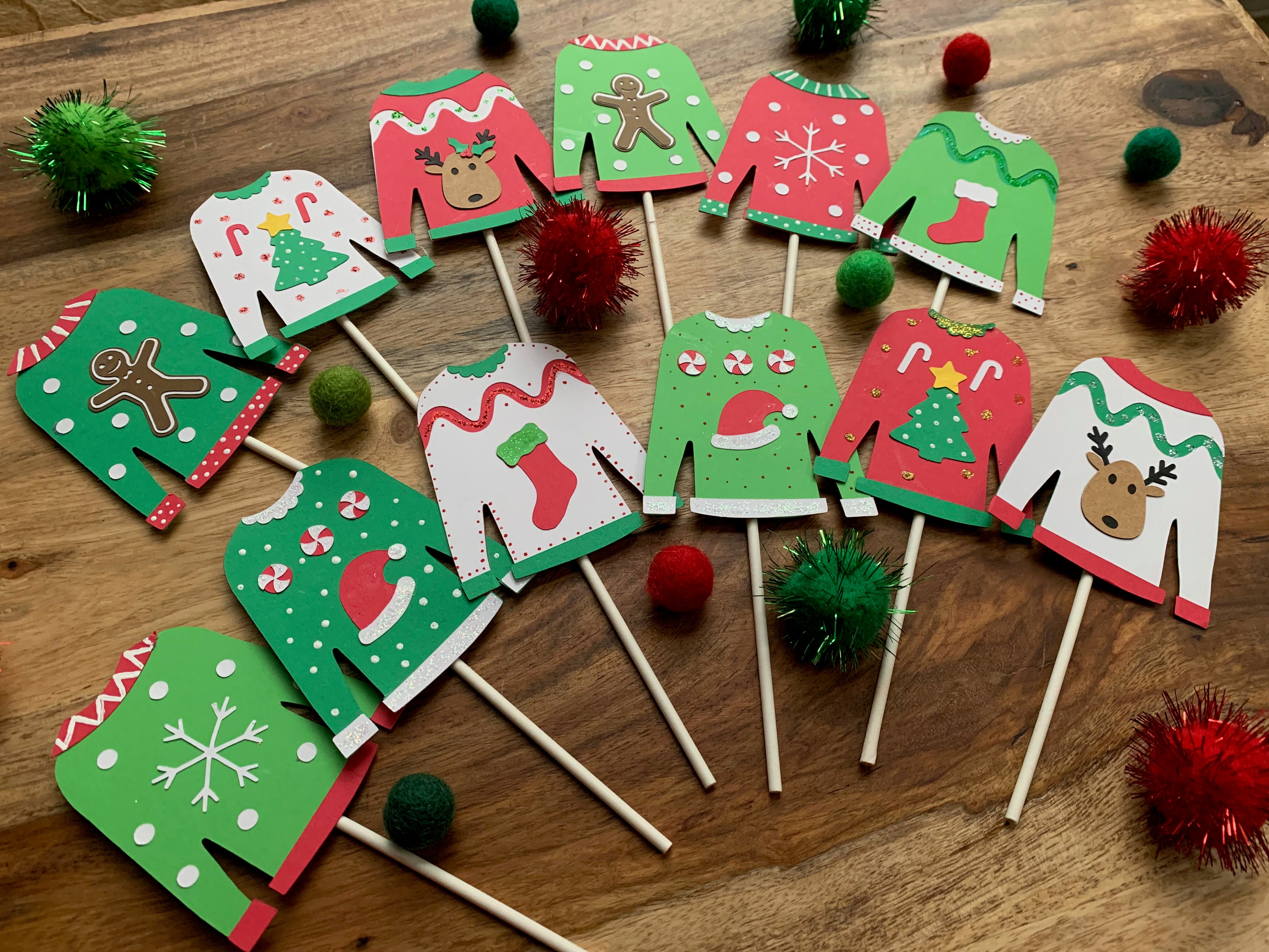Ugly Sweater Cupcake Toppers - Etsy