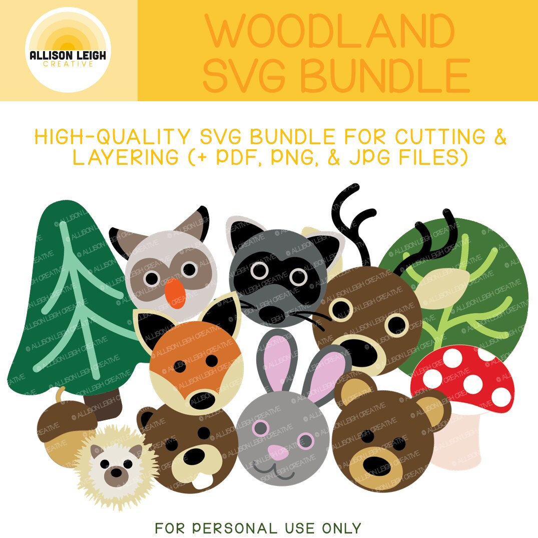 Woodland SVG Bundle / SVG PNG Digital Instant Download / High-quality ...