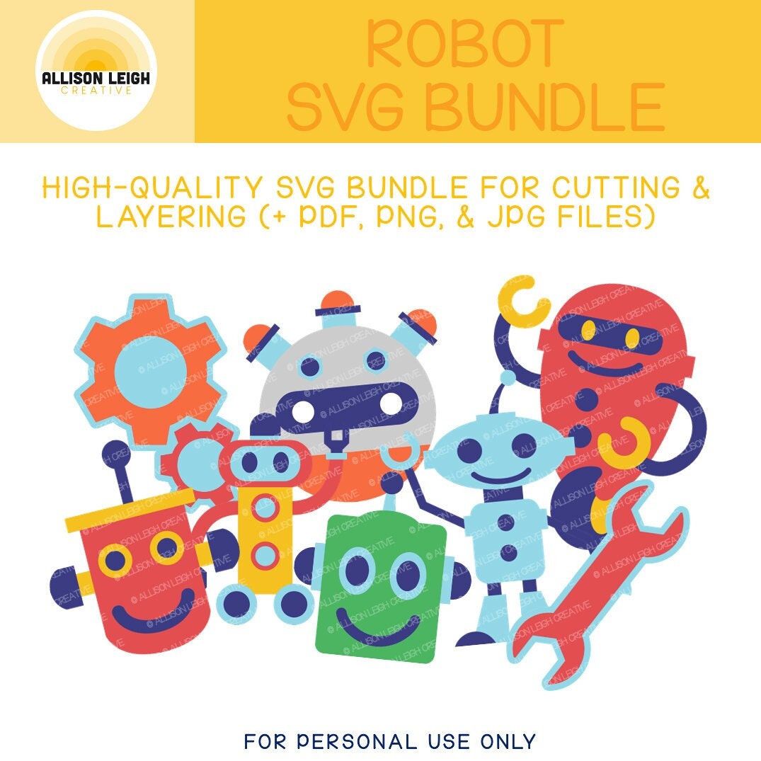 Robot SVG Bundle / SVG PNG Digital Instant Download / High-quality Cricut Bundle - Etsy UK